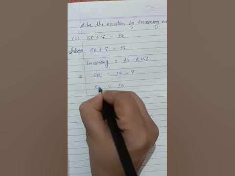 Solve the equation by transposing method //mathematic one // # ...