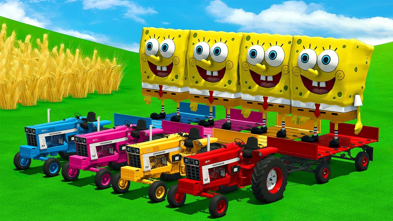 SpongeBob Hauled with Case Tractors - Farming Simulator 25 Crazy Haul ...