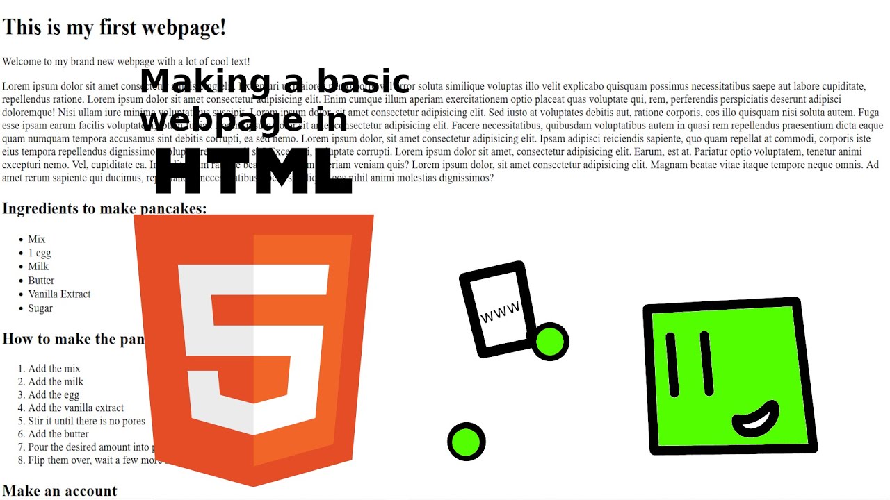 Basic Website Tutorial Part 1- The HTML - YouTube