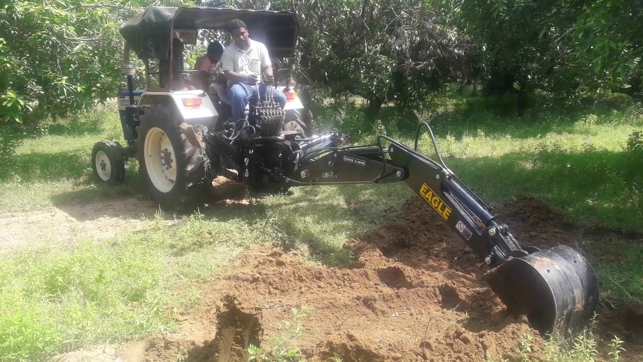 Eagle tractor mounted backhoe loader-jcb - YouTube