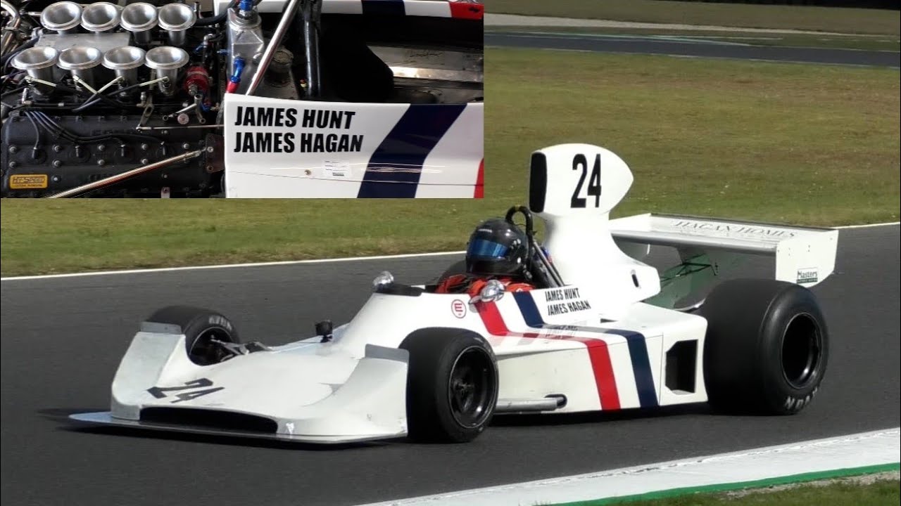 ex-James Hunt Hesketh 308/1 F1 car Phillip Island Classic 2023 Formula ...