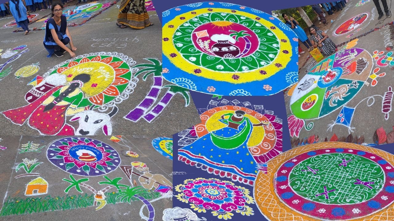 Rangoli Competition | Sankranti Rangoli | QIS College of engineering ...