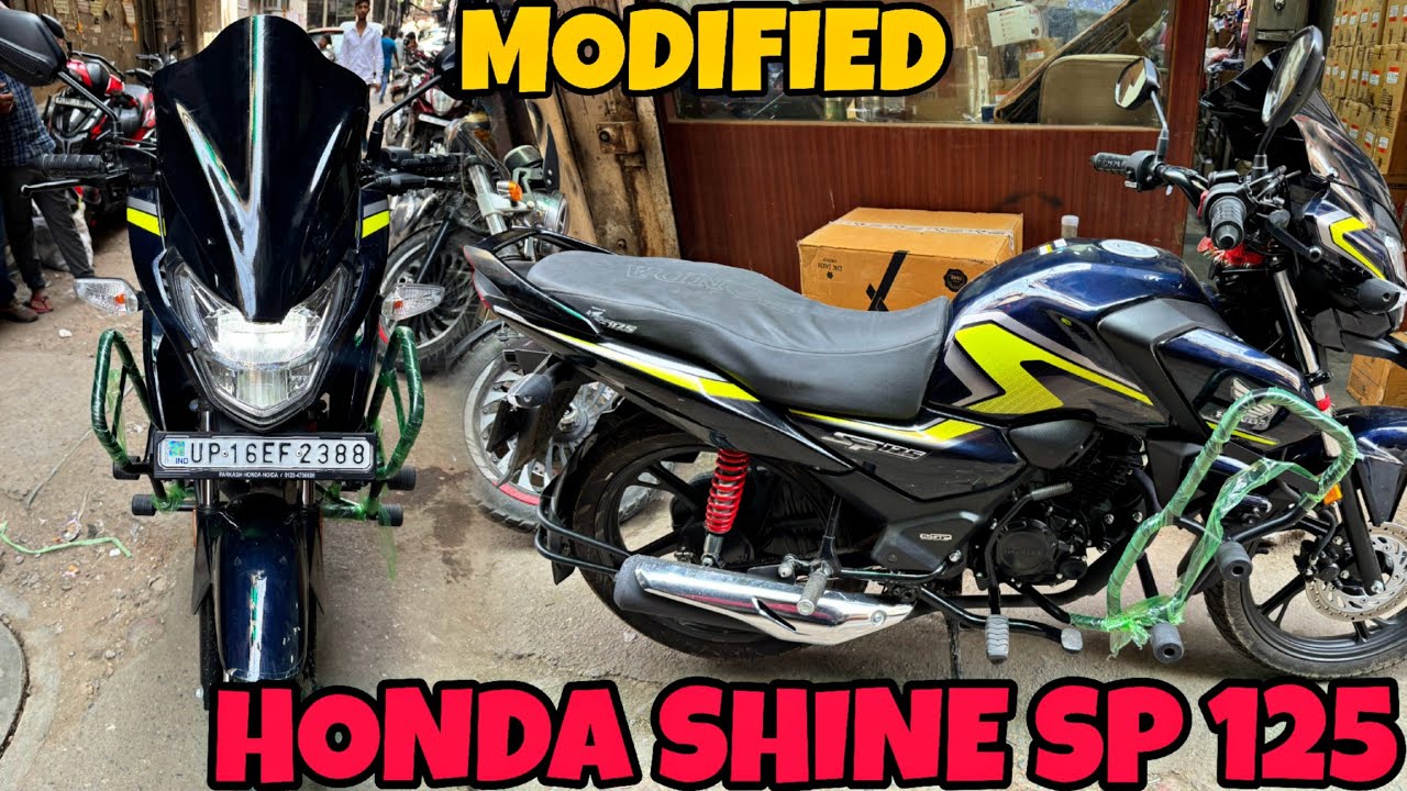 HONDA SHINE SP 125 Full Safety Modification | Visor | Crash Guard | SKD ...