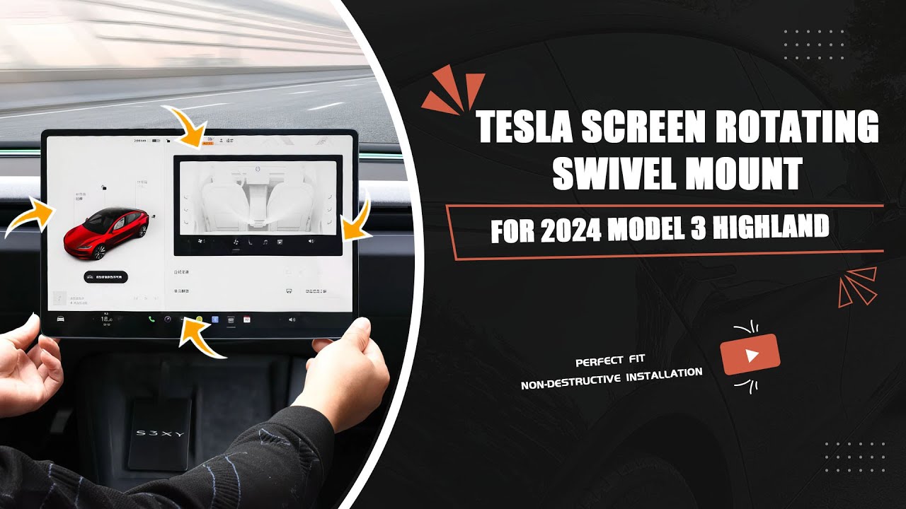 Tesla 2024 Model 3 Highland Screen Rotating Swivel Mount - YouTube