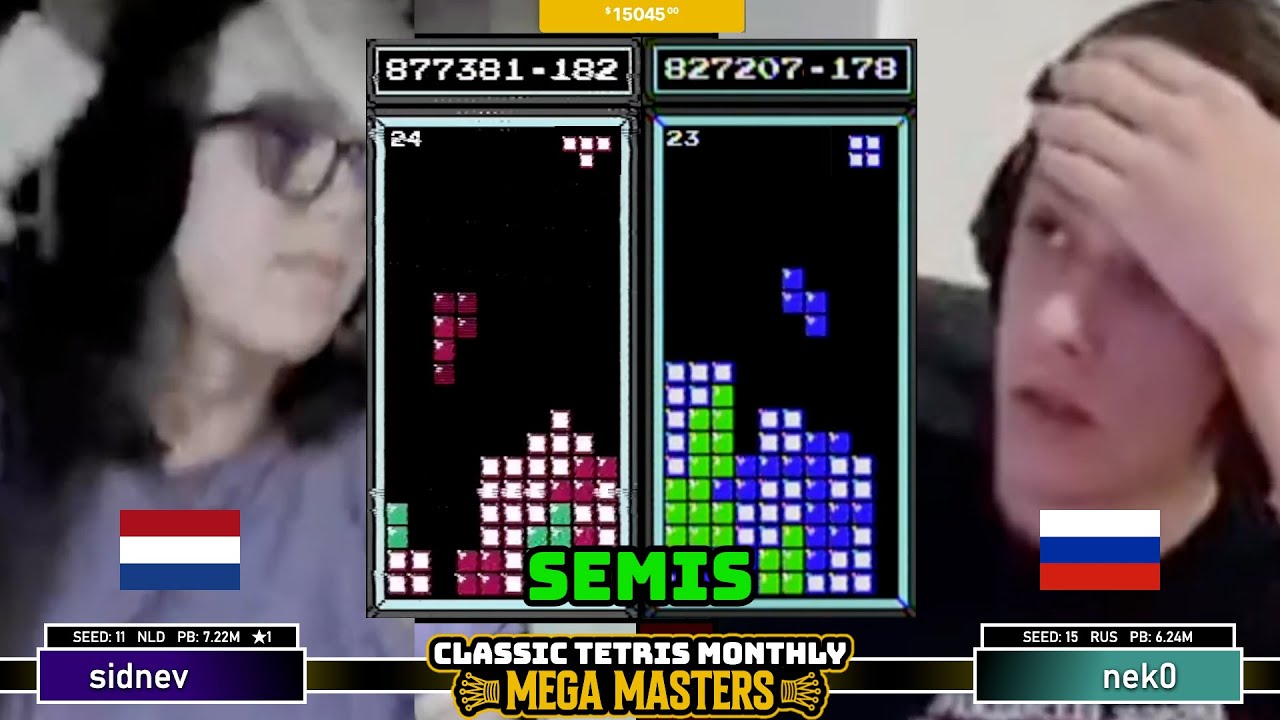 THE RELIEF!! Sidnev, Neko | SEMIS | Classic Tetris Monthly MEGA MASTERS ...