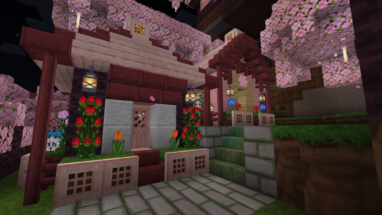 Minecraft creative| Cherry village | pure bd craft texture pack # ...