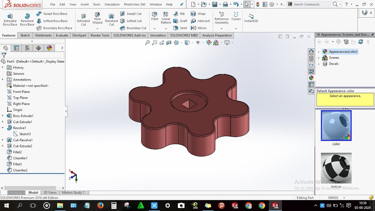 How to design Pressure Die cast knob in solidworks - YouTube