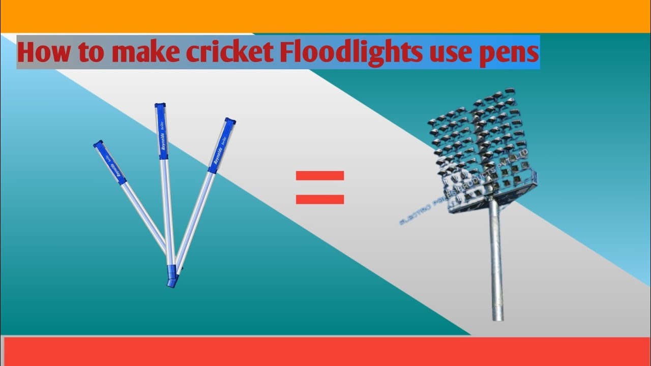 How to make cricket Floodlights use Pens |Chinnaswamy stadium|Craft ...