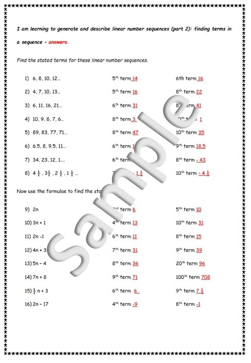 Generate and Describe linear Sequences - YouTube