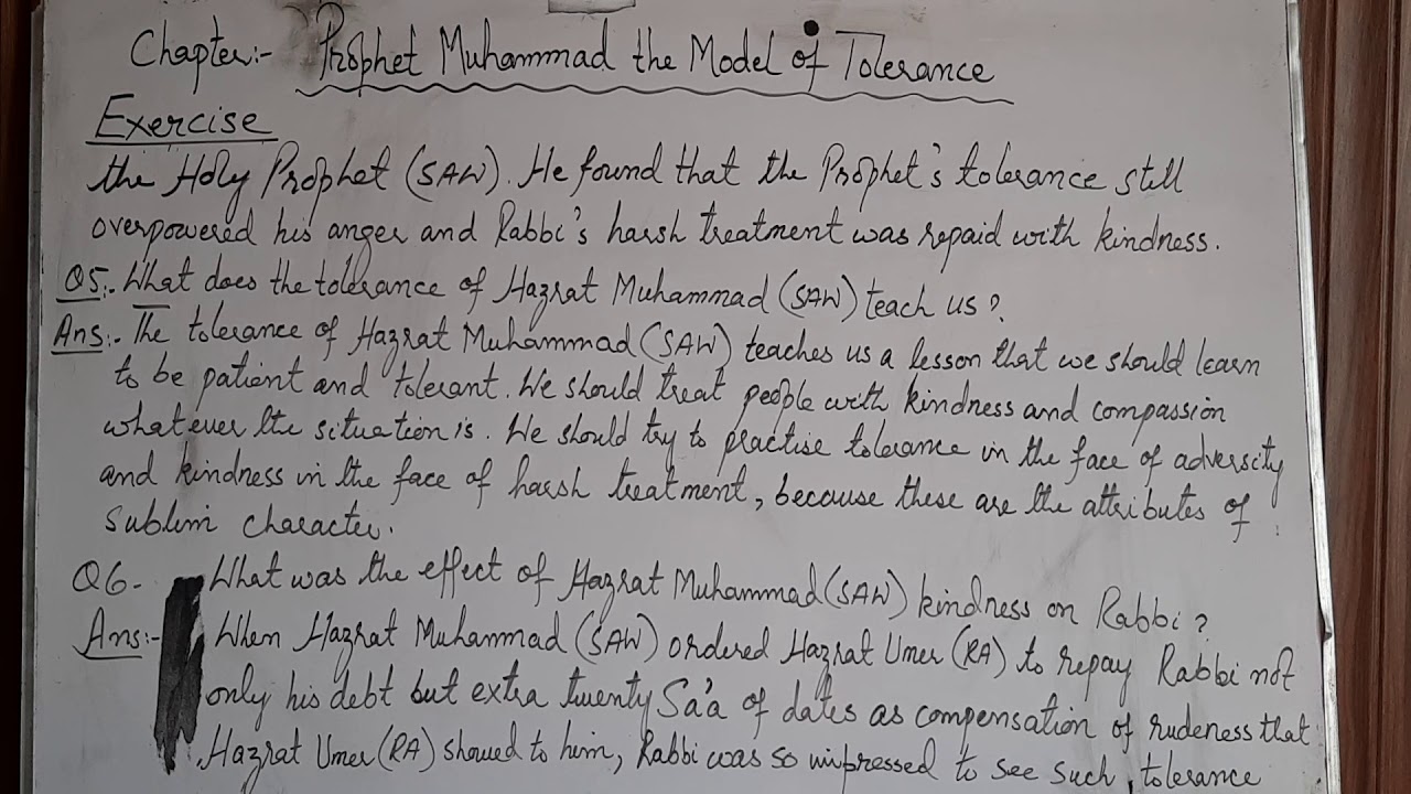 Exercise Prophet Muhammad the Model of Tolerance - YouTube