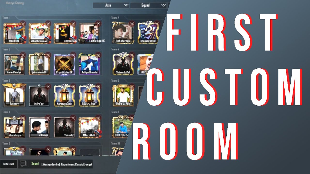 FIRST CUSTOM ROOM | PUBG MOBILE - YouTube