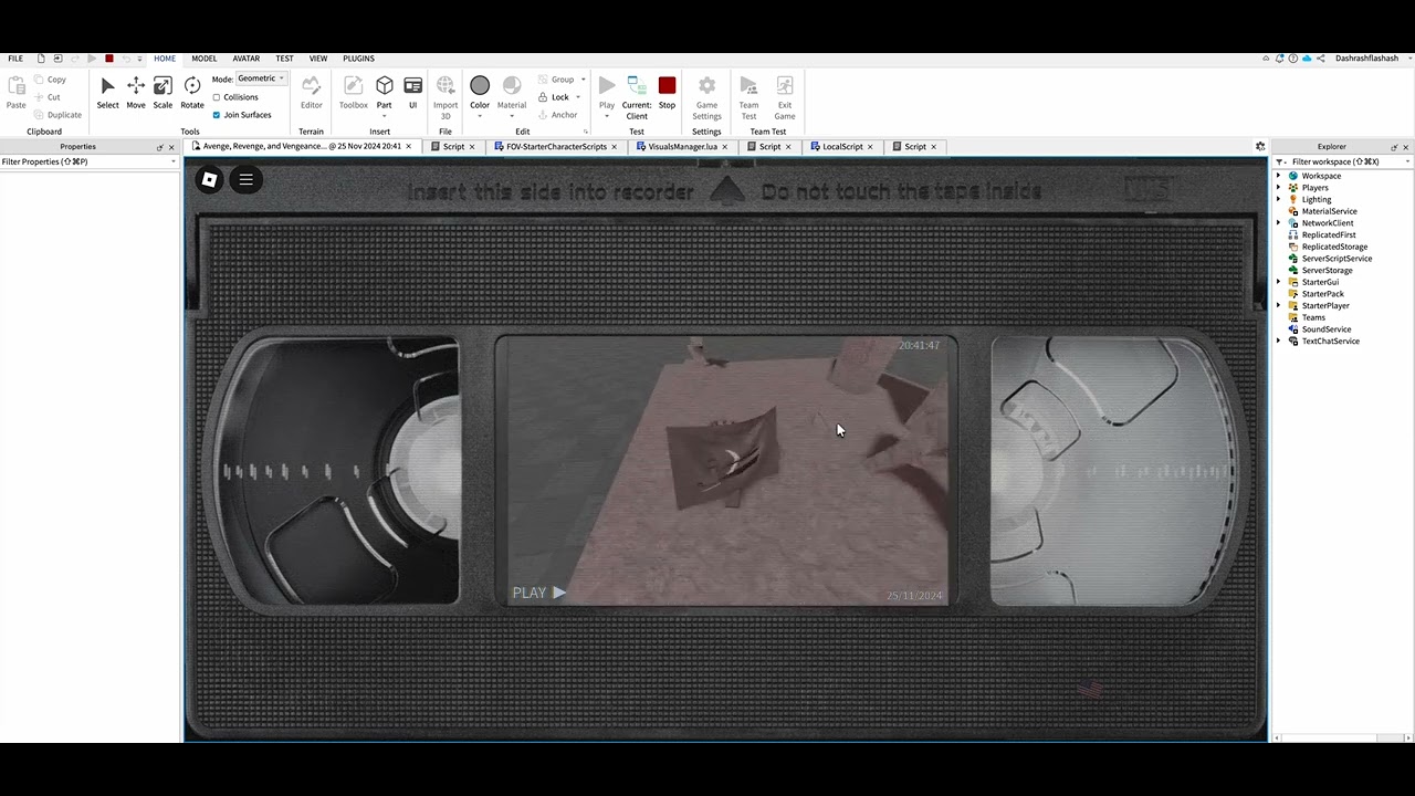 VHS tape effect/filter | roblox studio - YouTube