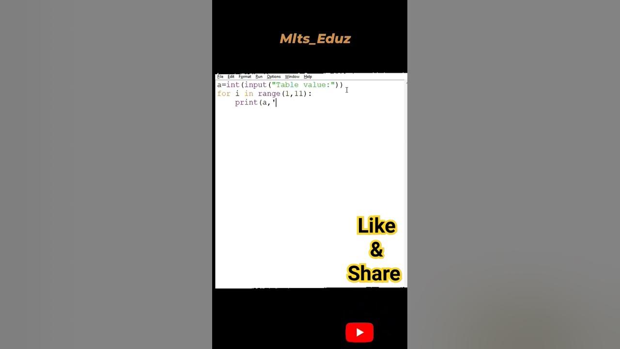 How to print table's in python. - YouTube
