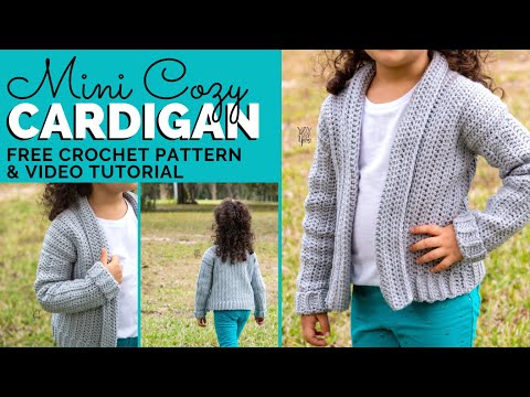 Mini Cozy Cardigan - FREE Kids Sweater Crochet Pattern for Beginners by Yay For Yarn
