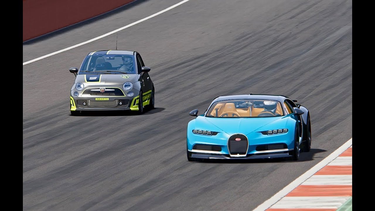 Bugatti Chiron vs Fiat 500 Abarth 4WD Monster - Red Bull Ring - YouTube