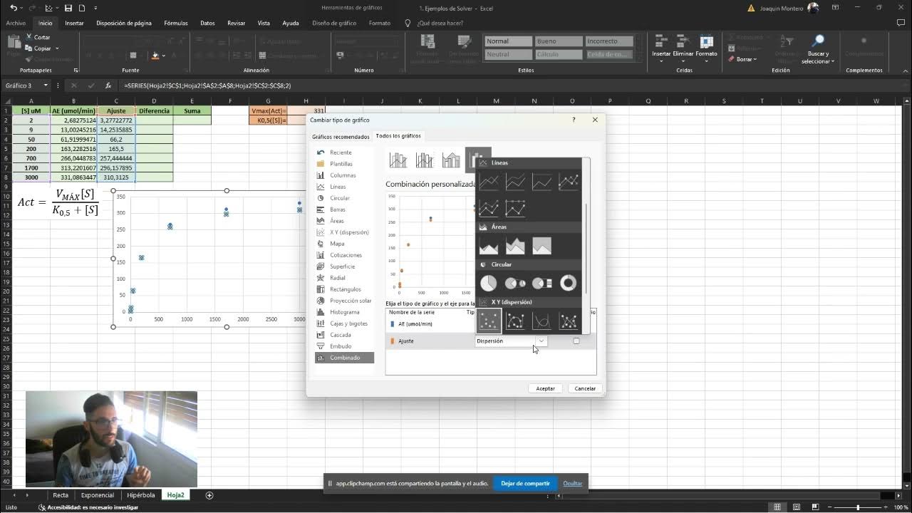 Utilización de Solver (Complemento de Excel) para el ajuste matemático de una ecuación - YouTube