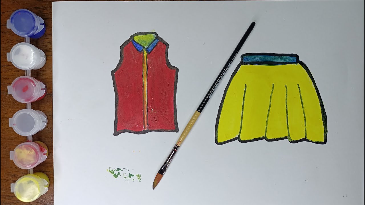 BAJU DAN ROK | CARA MENGGAMBAR DAN MEWARNAI BAJU DAN ROK MENGGUNAKAN ...