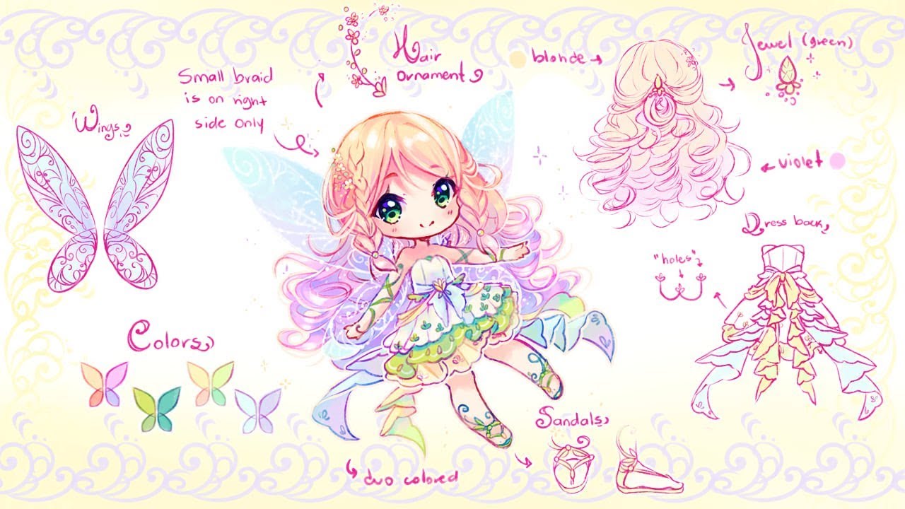 Chibi Fairy Girl Drawing Chibi Fairy #2" Sticker For Sale By Carmillai