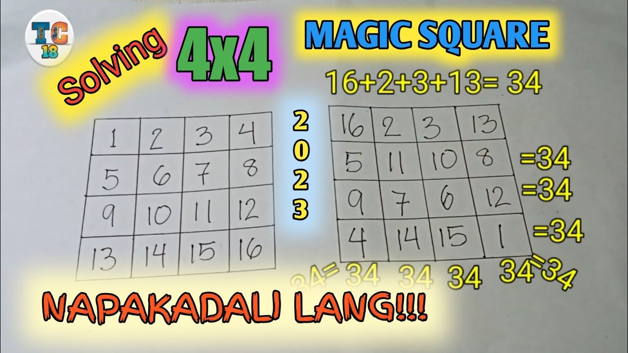 Solving 4x4 MAGIC SQUARE Madali Lang By TEAM CHRIS18 YouTube solving-4x4-magic-square-madali-lang-by-team-chris18-youtube
