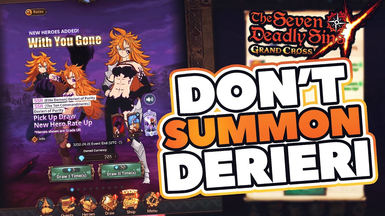 NEW DERIERI BANNER! DON'T SUMMON | Seven Deadly Sins: Grand Cross - YouTube