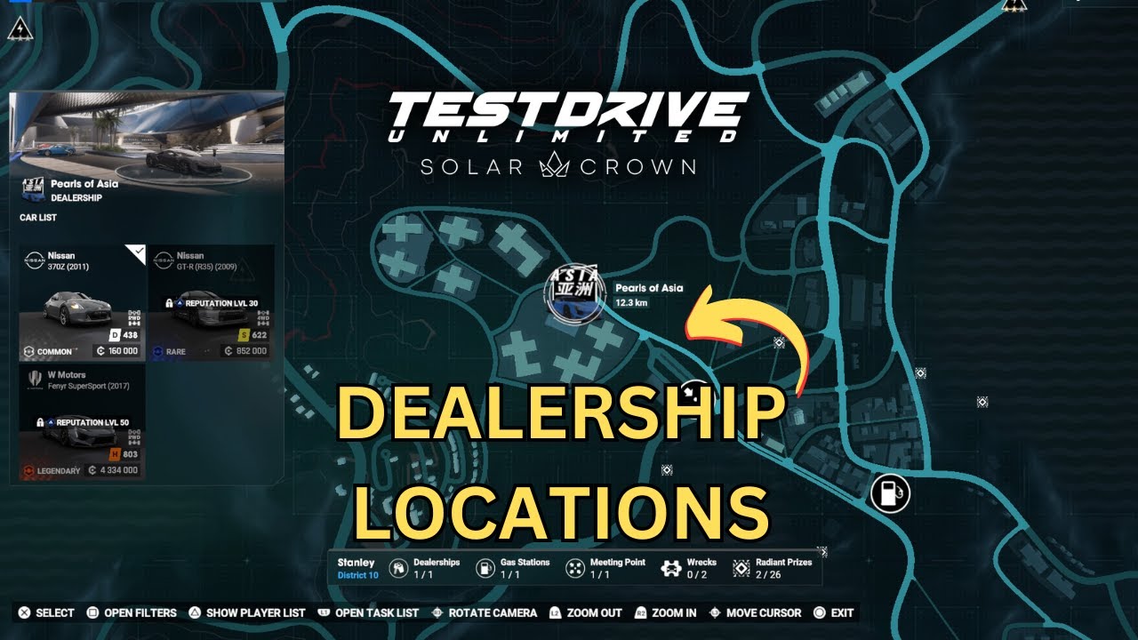 All DEALERSHIPS and LOCATIONS | Test Drive Unlimited Solar Crown - YouTube