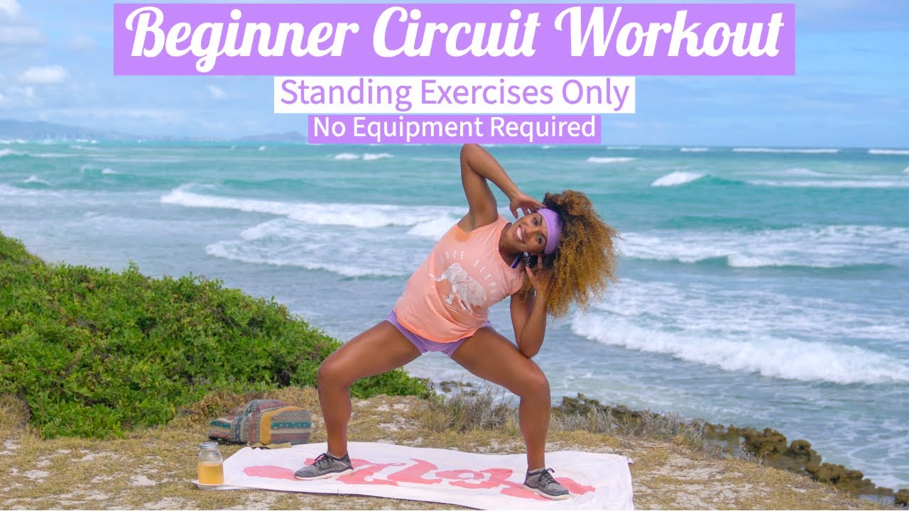 Beginner Circuit Workout - Standing Exercises Only - No Equipment Required | Workout With KK ...