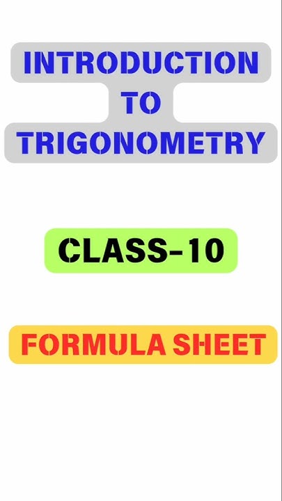 FORMULA SHEET CLASS-10 TRIGONOMETRY || NCERT || SHORT NOTES - YouTube