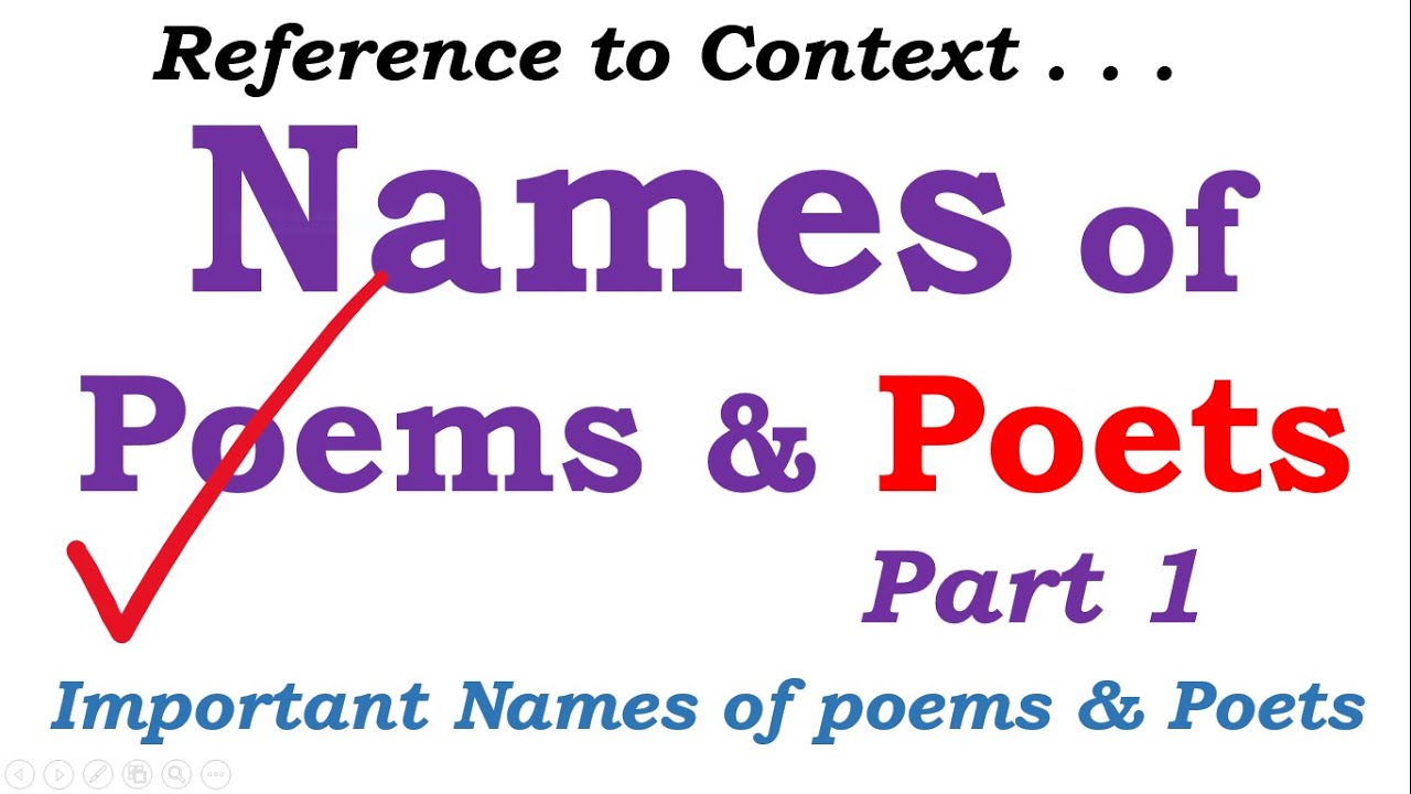 20 Names of Poems and Poerts - Book III - YouTube