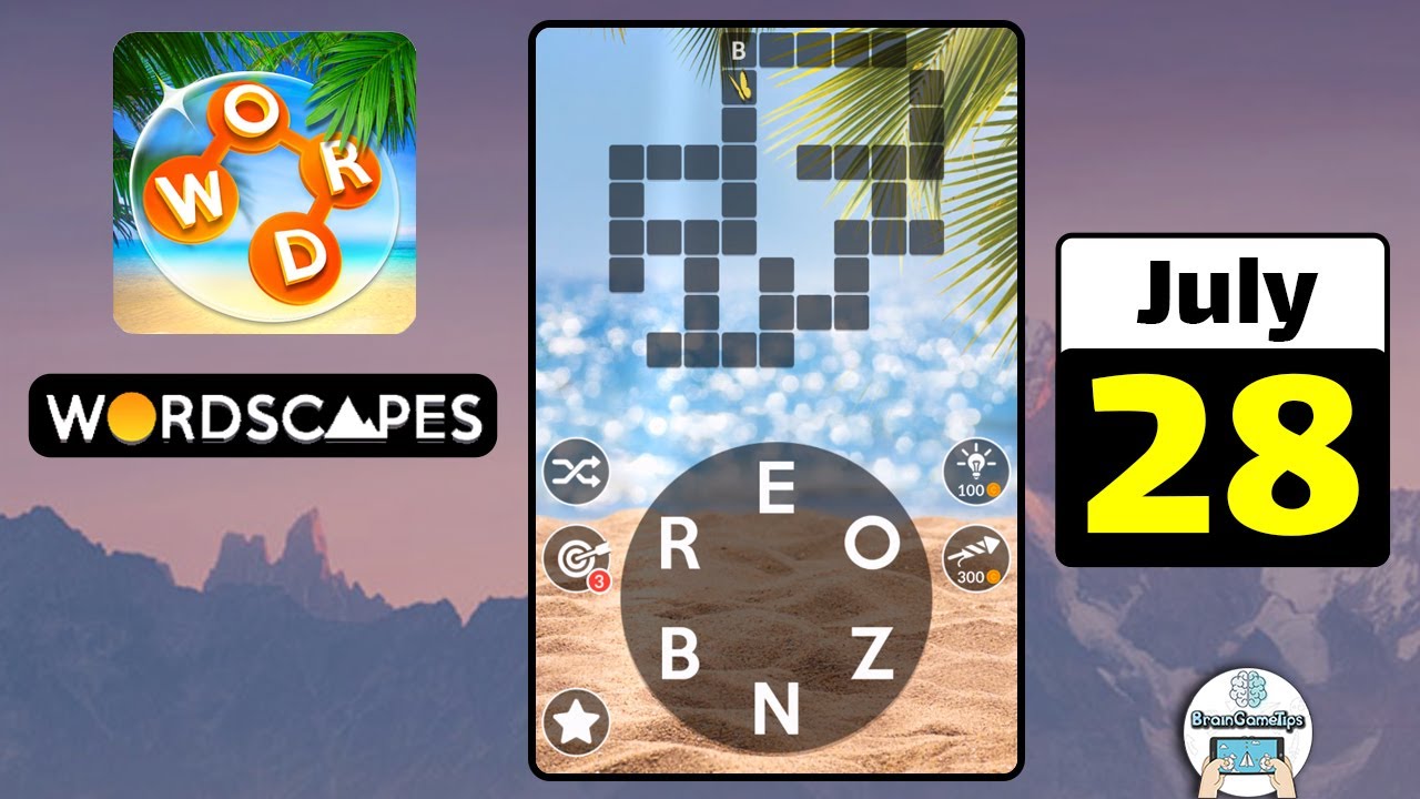 Wordscapes Daily Puzzle July 28 2022 Answer - YouTube
