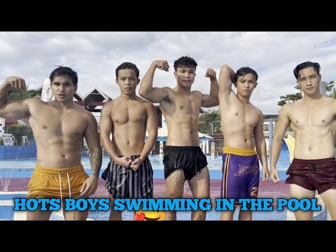 Handsome HOT BOYS Swimming in the pool #muscleflexing - YouTube