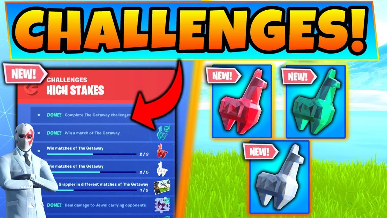 Fortnite HIGH STAKES CHALLENGES v2 GUIDE! - NEW Crystal Llama Rewards ...