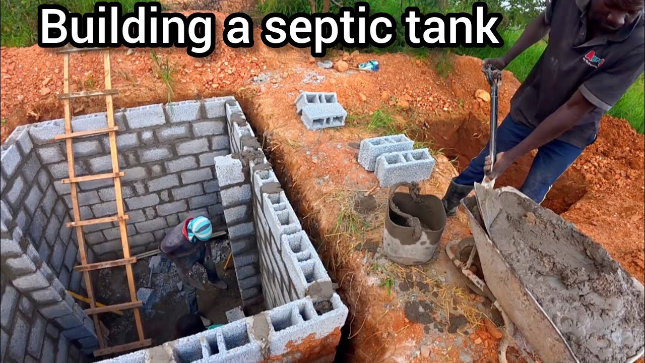 Construction of our septic tank in an African village day 2 - YouTube