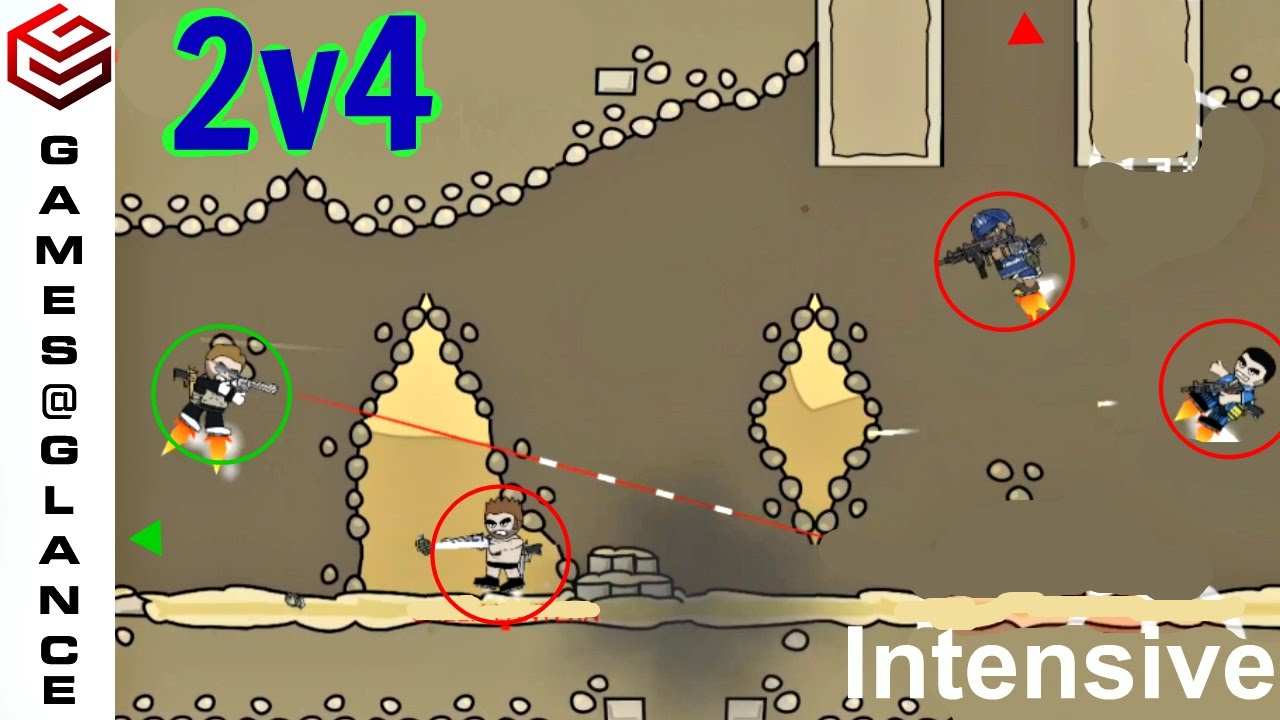 DA2 MiniMilitia Epic Gameplay 2 vs 4 Intensive at its Best - YouTube