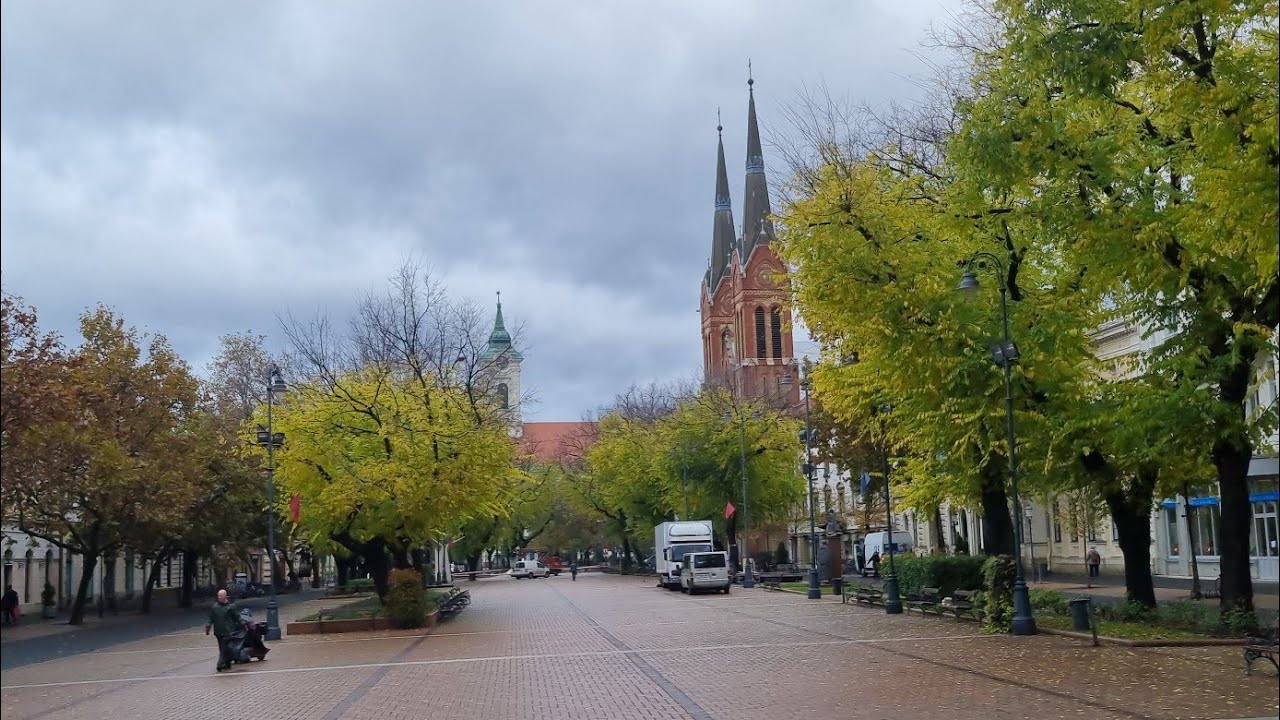 Békéscsaba Walk 4K - Csaba Center to Kossuth tér along Andrássy Utca ...
