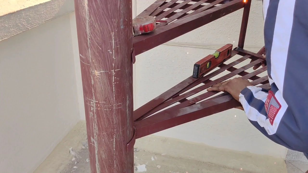 How to making A stairs metal spiral staircase Very easy making ...