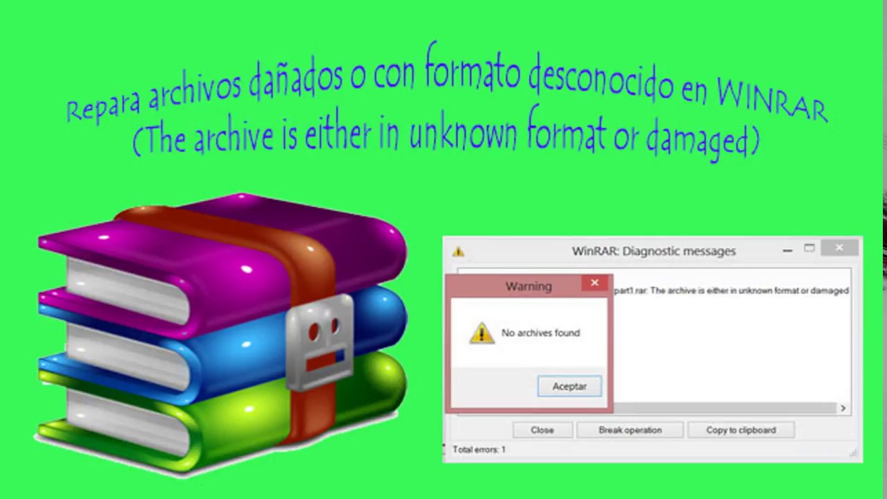 Solución SI FUNCIONA Descomprimir archivos winrar dañados o formato ...