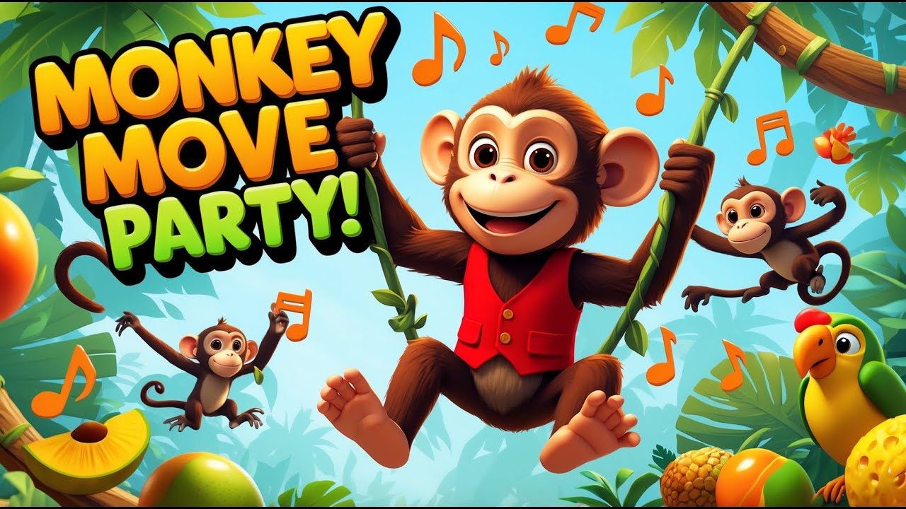 Monkey Move Party | Fun Jungle Song for Kids | Swing, Laugh & Dance ...