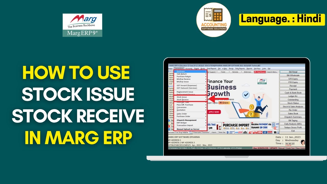 Stock Issue & Stock Receive in Marg ERP | Full Step-by-Step Tutorial in ...