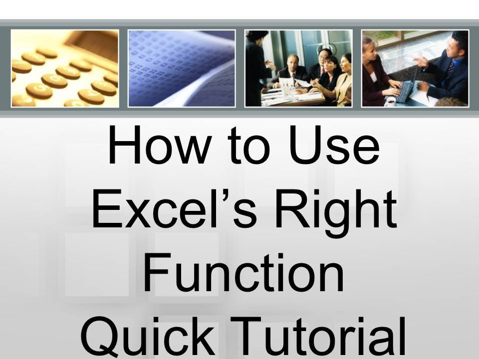 How to Use Excel's Right Function: Quick Tutorial - YouTube