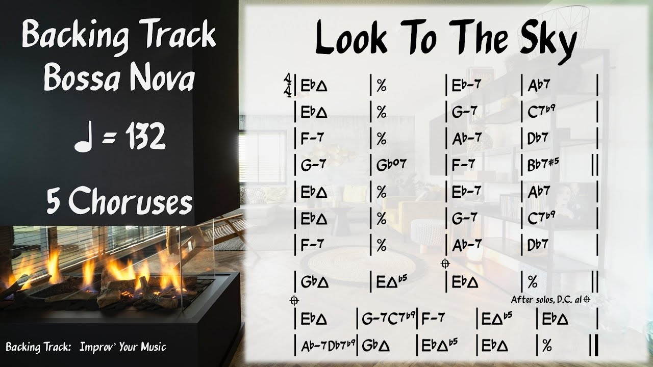 Look To The Sky (132 BPM), Jazz Bossa Nova Backing Track - YouTube
