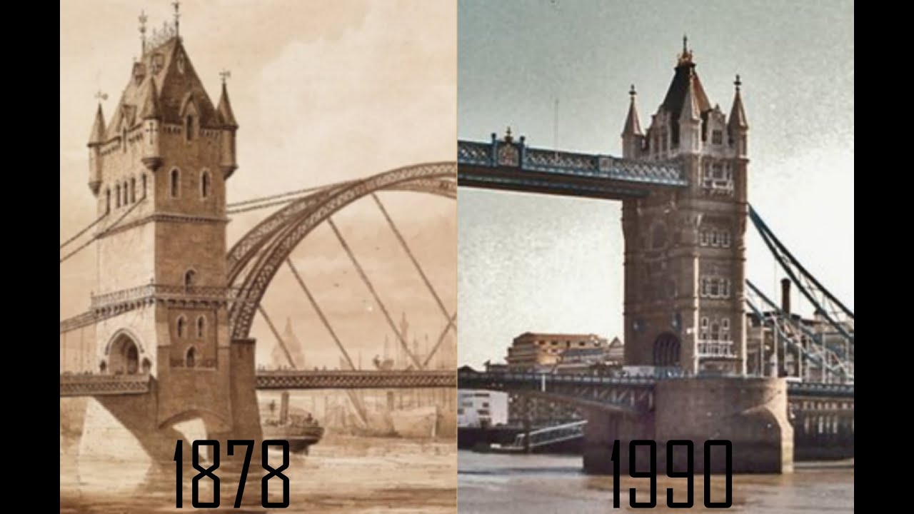 The Tower Bridge developed from 1878 to 1990 - YouTube