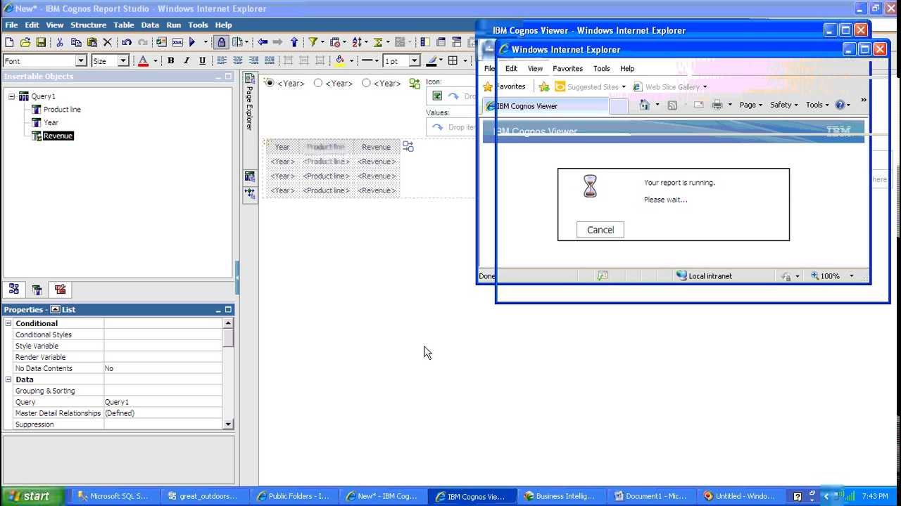Cognos Active Report Data Deck Tutorial - YouTube
