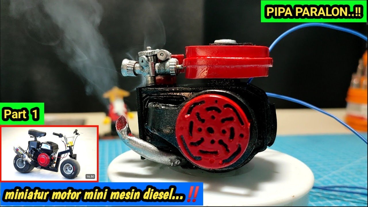 MEMBUAT MINIATUR MOTOR MINI PART 1 : membuat mesin diesel - YouTube