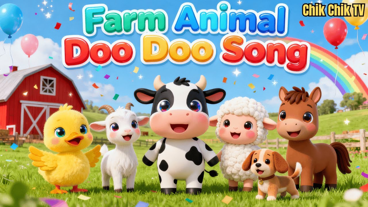 Farm Animals Song for Kids | Cute 3D Animal Sounds Rhyme #rhymes # ...