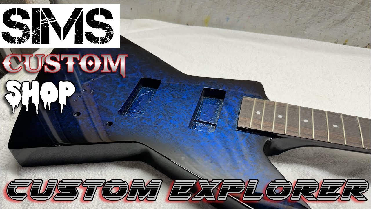 Custom Gibson Explorer style guitar - Kandy Blue Marbelizer finish ...