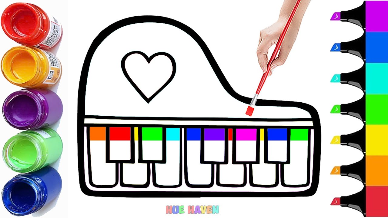 How to Draw a Beautiful Piano | Easy Step By Step Tutorial #253 - YouTube