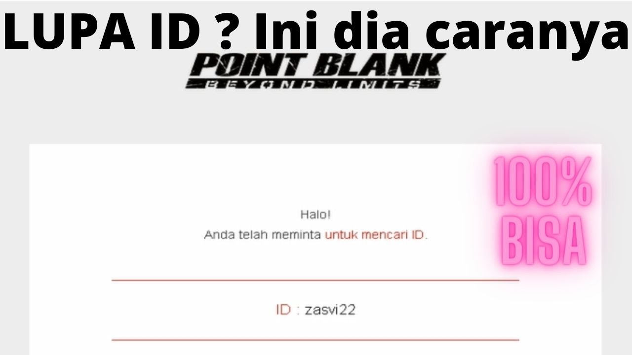 CARA MENGATASI LUPA ID POINT BLANK ! 100% BISA - YouTube