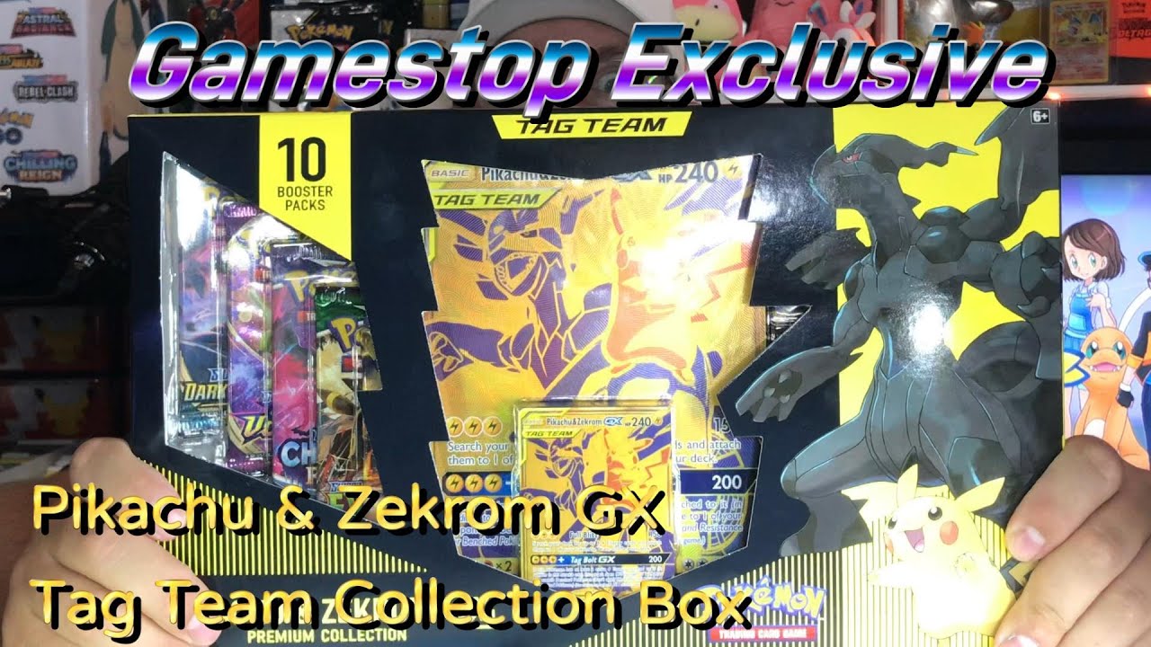 Pikachu Zekrom GX Tag Team Box Gamestop Exculusive - YouTube