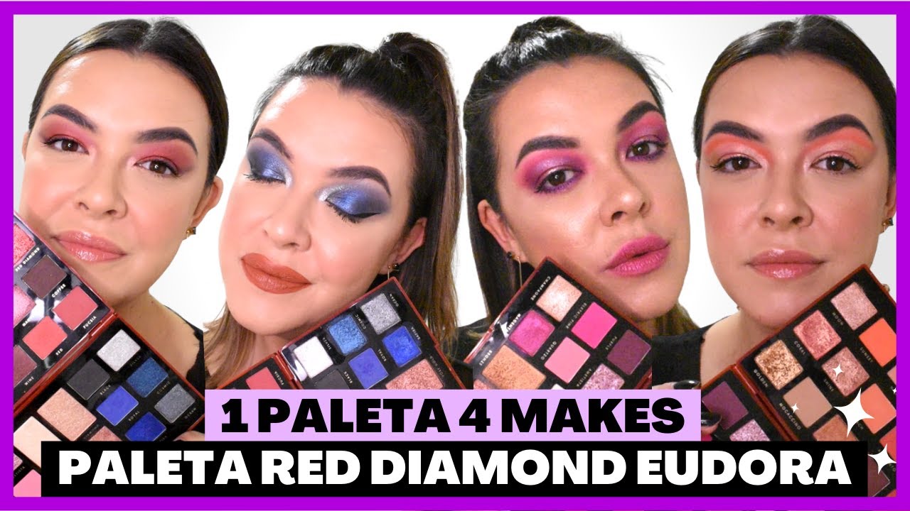 PALETA RED DIAMOND EUDORA | 1 Paleta 4 Makes #paletareddiamond - YouTube