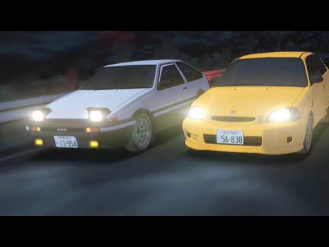 [INITIAL D] AE86 VS EK9 with FLY TO ME TO THE MOON & BACK - YouTube